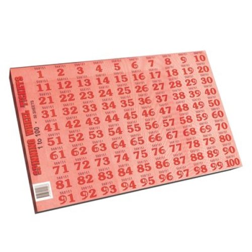 Tickets Chocolate Wheel 1-100 Pad | Skout Office Supplies
