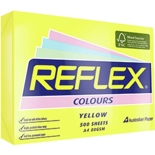 A3 Copy Paper - Reflex Tints - Yellow - 500 Sheets | Skout Office Supplies