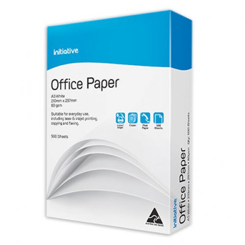 A3 Copy Paper - Initiative 80gsm (500 Sheet Ream) White | Skout Office ...
