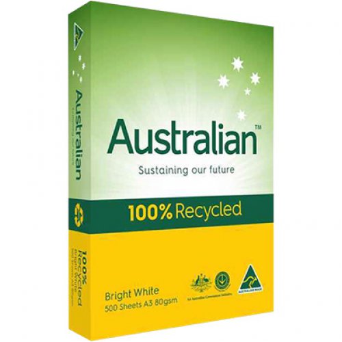 A3 Copy Paper - Australian - 100% Recycled - 80gsm - White - 500 Sheets ...