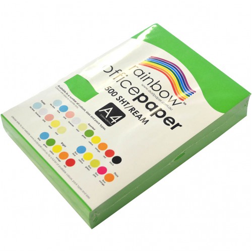 Copy Paper - Rainbow - A4 - 80gsm - Bright Green - 500 Sheet Ream ...