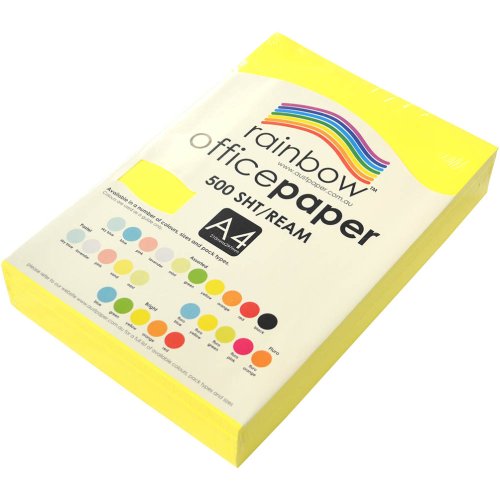 Copy Paper - Rainbow - A4 - 75gsm - Fluoro Yellow - 500 Sheets | Skout ...