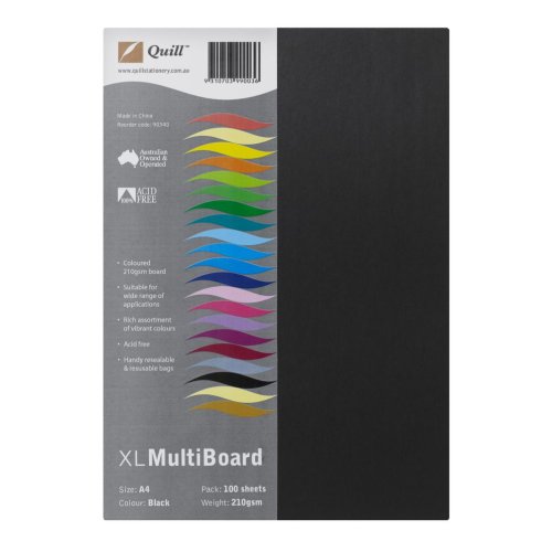 XL Multiboard - Quill - A4 - Black - Pack of 100 | Skout Office Supplies