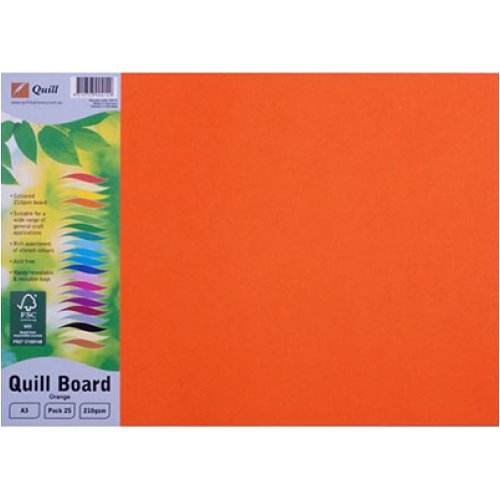Cardboard - Quill - A3 - 210gsm - Orange - Pack of 25 | Skout Office ...