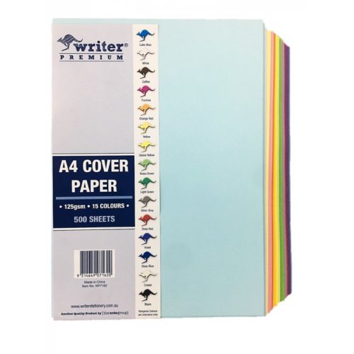 Cover Paper - Writer Covermaster - A4 - 125gsm - Assorted Colours ...
