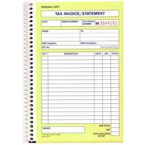 Invoice/Statement Book - Spirax - 555 - Carbonless Duplicate - 50lf ...