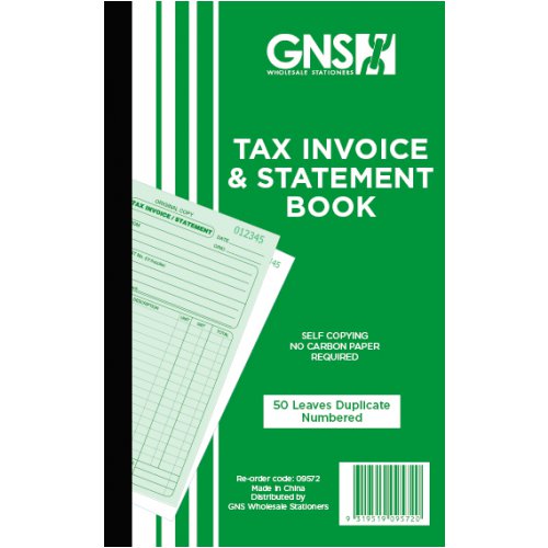 Invoice/Statement Book - GNS - 9572 - Duplicate Carbonless - 8x5 - 50lf ...