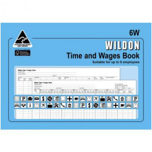 Wage Book - Wildon - 6W - Time and Wages | Skout Office Supplies