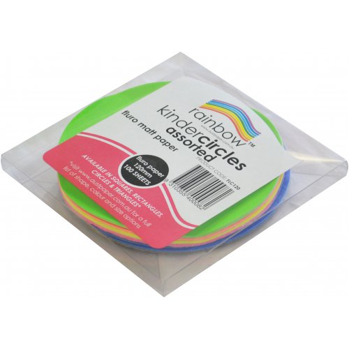 Craft Paper - Rainbow - Circles - Fluro - 120mm - 100 Sheet | Skout ...