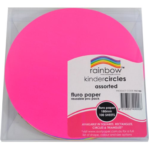 Craft Paper - Rainbow - Circles - Fluro - 180mm - 100 Sheets | Skout ...