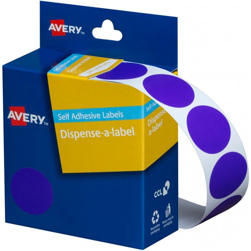 Adhesive Dots - Avery - 24mm - Purple - Box of 500 | Skout Office Supplies