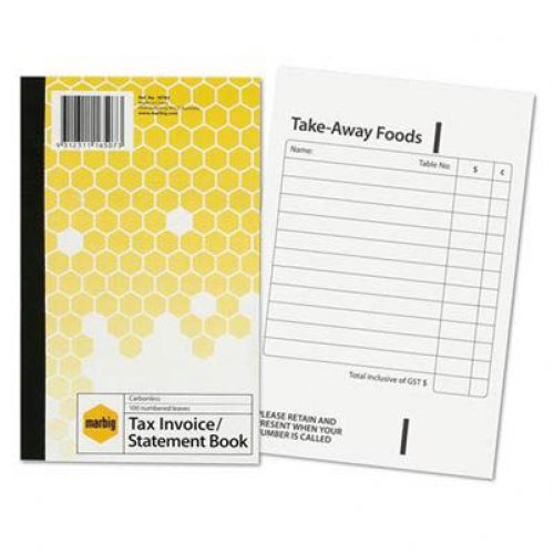 Tax Invoice Statement Book - Marbig - 125x200mm - C/less Duplicate ...