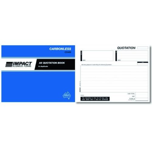 Quotation Book Carbonless Impact A5 Duplicate CS450 | Skout Office Supplies