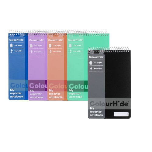Notebook - Marbig - Colourhide - 200x127mm - Spiral Reporter - 200pg ...
