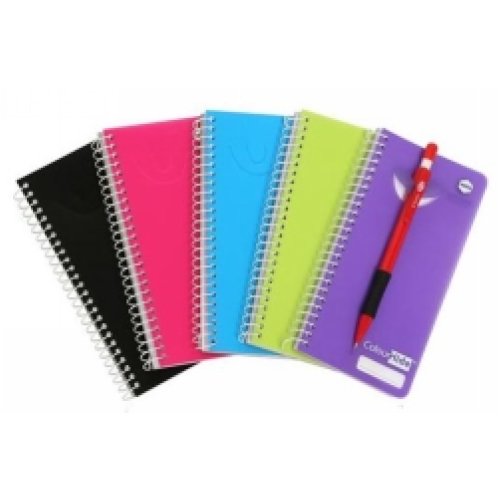 Note Book Marbig Slimline Colourhide Spiral 200p Assorted Colours ...