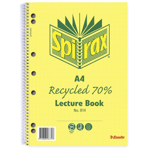 Lecture Book - Spirax - A4 - 814 Recycled - 140pg | Skout Office Supplies