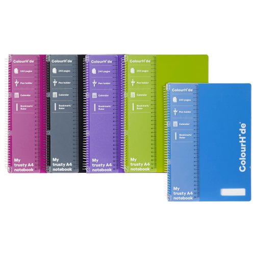 Notebook - Marbig - Colourhide - A4 - Assorted - 240pg | Skout Office ...