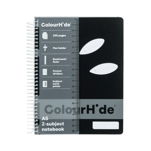 Notebook - Marbig - Colourhide - A5 - 2 Subject - Black - 300pg | Skout ...