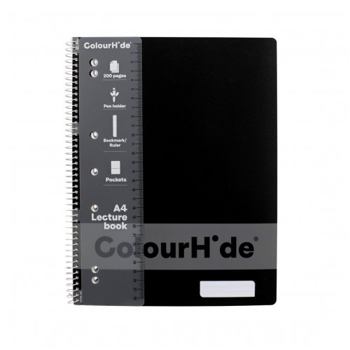 Lecture Book - Colourhide - A4 - Black - 200 Page | Skout Office Supplies