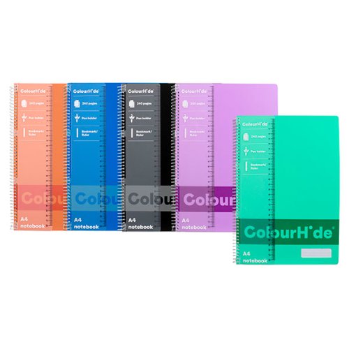 Notebook - Colourhide - A4 - Assorted - 240PG | Skout Office Supplies