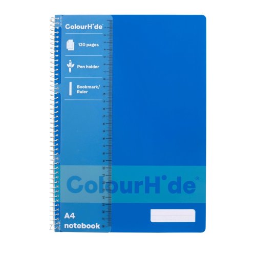 Notebook - Colourhide - A4 - Blue - 120PG | Skout Office Supplies