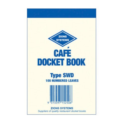 Cafe Docket Book - Zions - SWD - 125x75mm | Skout Office Supplies