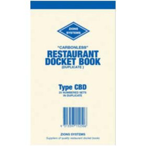 Restaurant Docket Book - Zions - CBD - Duplicate Carbonless - 170x100mm ...