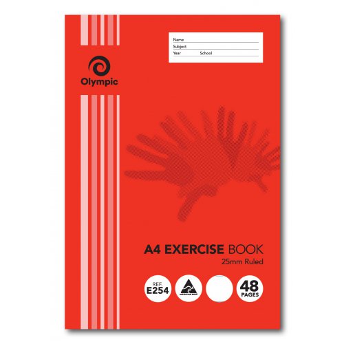 Exercise Book - Olympic - A4 - 25mm Ruled - 48 Page | Skout Office Supplies