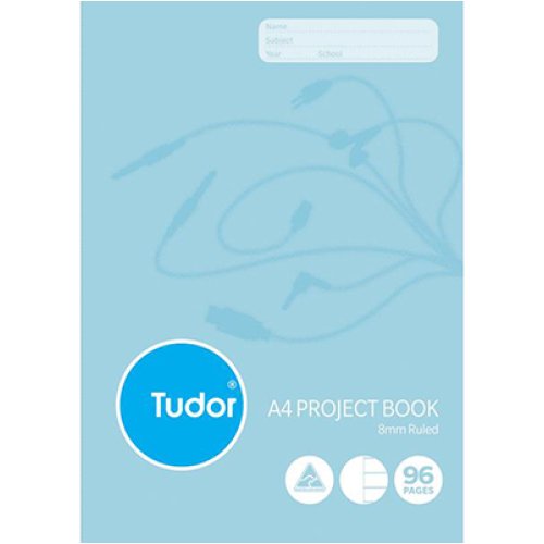 Project Book - Tudor - A4 - 8mm Ruled - 96 Page | Skout Office Supplies
