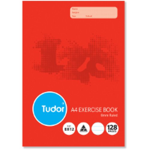 Exercise Book - Tudor - A4 - 8mm Ruled - 128 Page | Skout Office Supplies