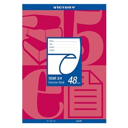 Exercise Book - Victory - A4 - Year 3/4 - 48 Page | Skout Office Supplies