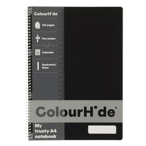 Notebook - Colourhide - A4 - Fluoro Black - 120pg | Skout Office Supplies