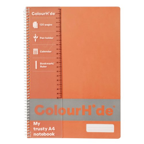 Notebook - Colourhide - A4 - Fluoro Orange - 120pg | Skout Office Supplies