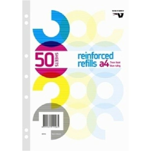 Loose Refill - Victory - A4 - Reinforced - 7mm Feint Ruling - 50 Sheets ...