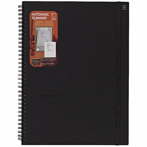 Notebook - Whitelines - A4 - Hard Cover - 8mm 100gsm - Black - 160 Page ...