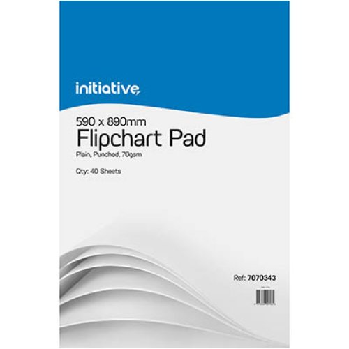 Initiative - Flip Chart Pad - 590mm x 890mm - 40 Sheet - 70gsm (Pack of ...