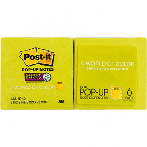 Pop Up Notes - Post-it - Recycled R330-6SST - 76x76mm - Bora Bora ...