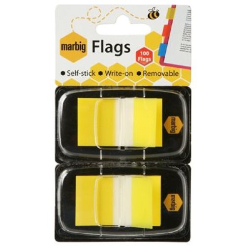Pop-up Flags - Marbig - 25 x 44mm - 50 Flags - Yellow - Pack of 2 ...