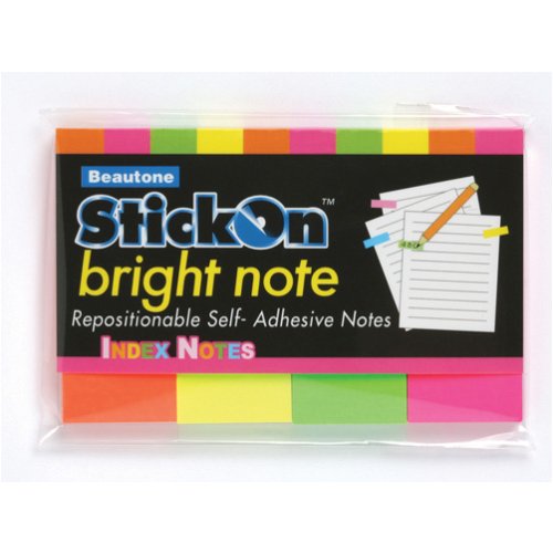 Stick On Notes - Beautone - 50x20 - Bright Neon - Pack of 4 | Skout ...