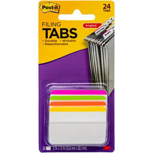 Post It Tab - 686A-1 - Durable Angled Filing Tabs - 50mm - Bright ...