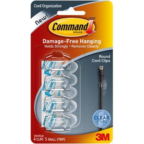 Adhesive Round Cord Clips - Command - 17017 - Clear - Pack of 4 | Skout ...