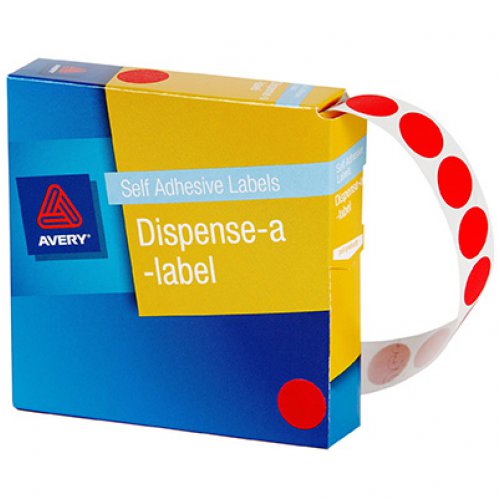 Adhesive Dots - Avery - 14mm - Red - Box of 1050 | Skout Office Supplies