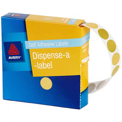 Adhesive Dots - Avery - 14mm - Gold - Box of 500 | Skout Office Supplies