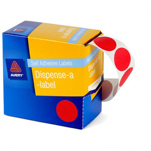 Adhesive Dots - Avery - 24mm - Red - Box of 500 | Skout Office Supplies
