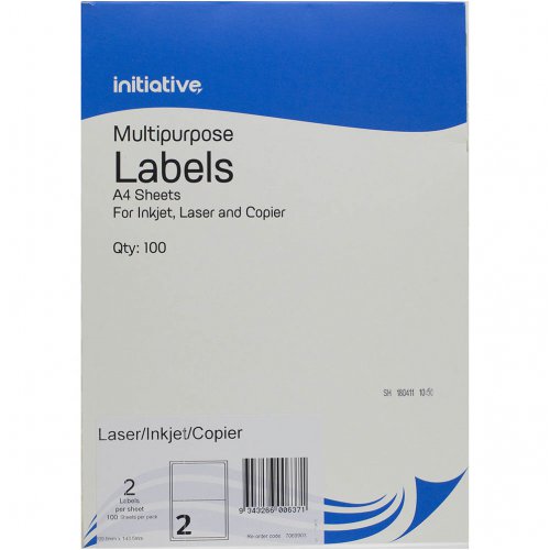 Multipurpose Labels Initiative 2up 199.6x143.5mm Pack of 100 | Skout ...