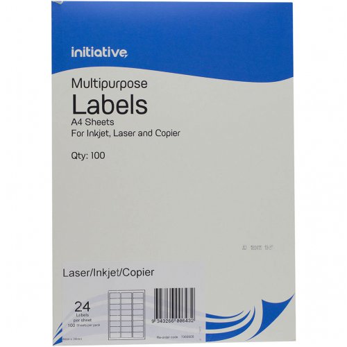 Multipurpose Labels Initiative 24up 64x33.8mm Pack of 100 | Skout ...