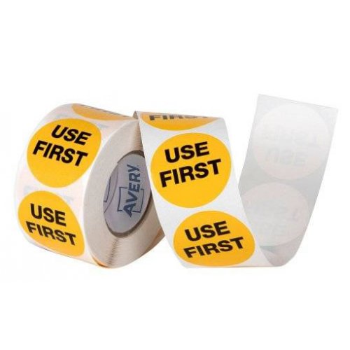Label - Avery - 40mm - Use First - Removable - Yellow/Black - 500/Roll ...