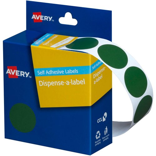 Adhesive Dots - Avery - 24mm - Green - Box of 500 | Skout Office Supplies