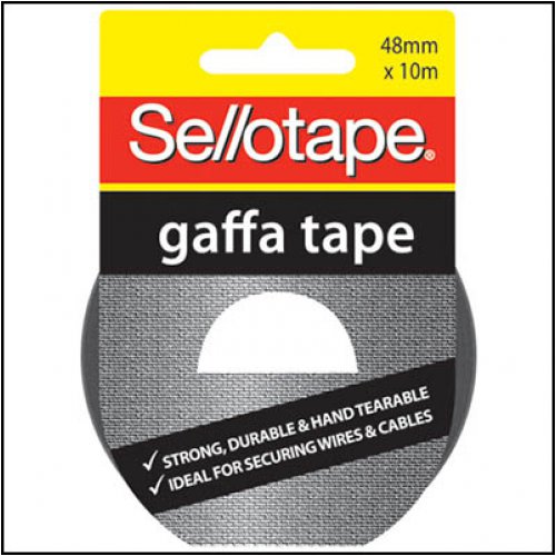 Gaffa Tape Cloth - Sellotape - 48mm x 10M - Black | Skout Office Supplies