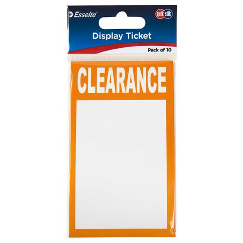 Clearance Display Tickets - Quikstik - Pack of 10 | Skout Office Supplies